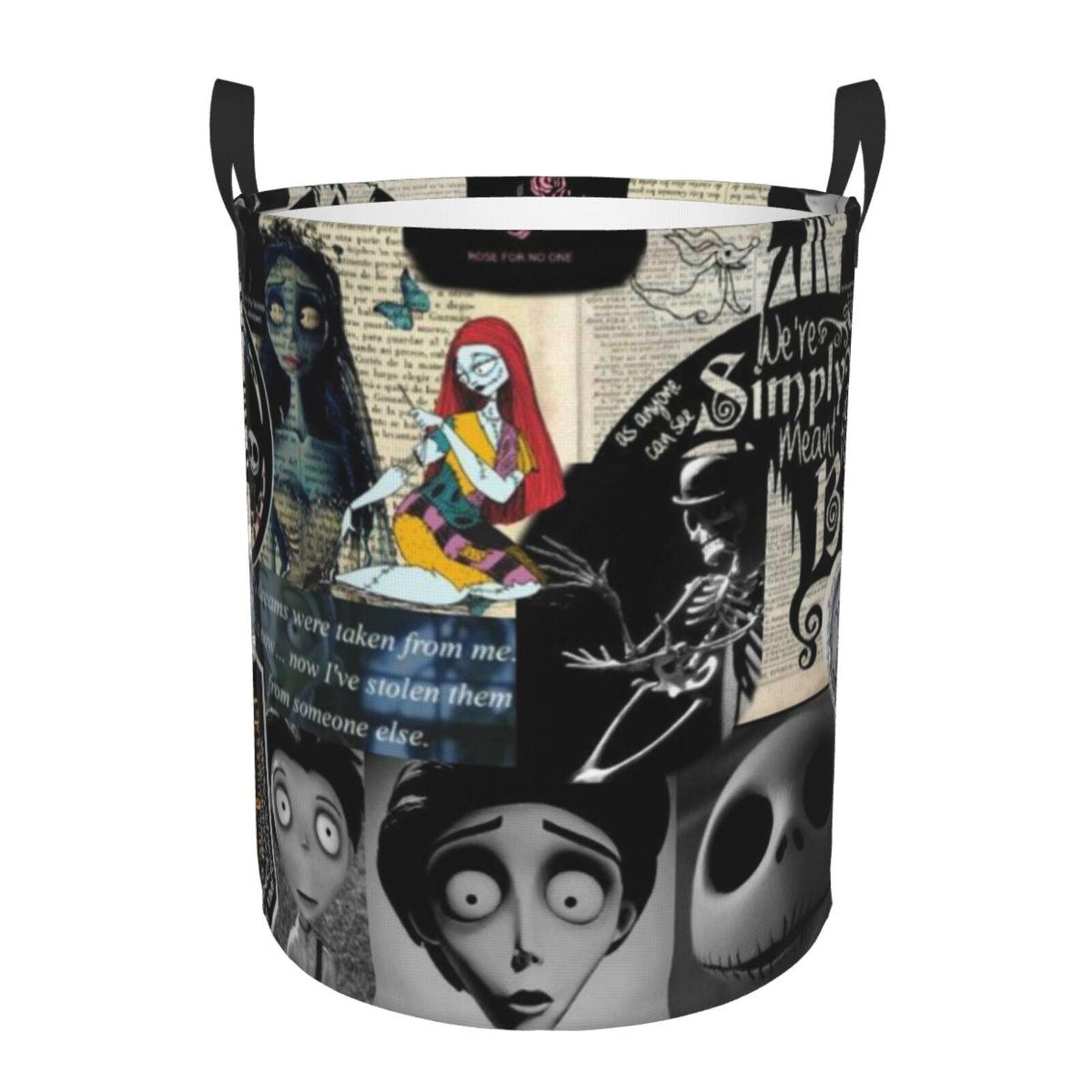 Corpse Bride And Jack Skellington Circular Hamper Laundry Basket Dirty ...