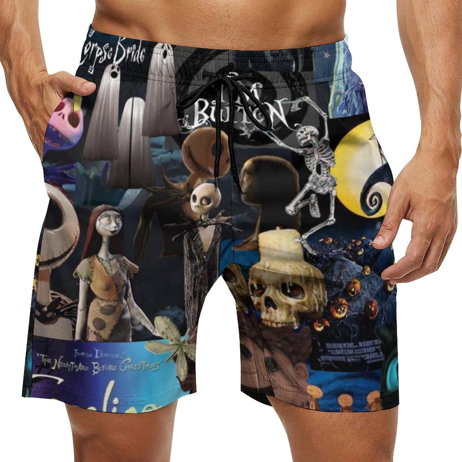 Corpse Bride And Jack Skellington Men's Swim Trunks Quick Dry Swim ...