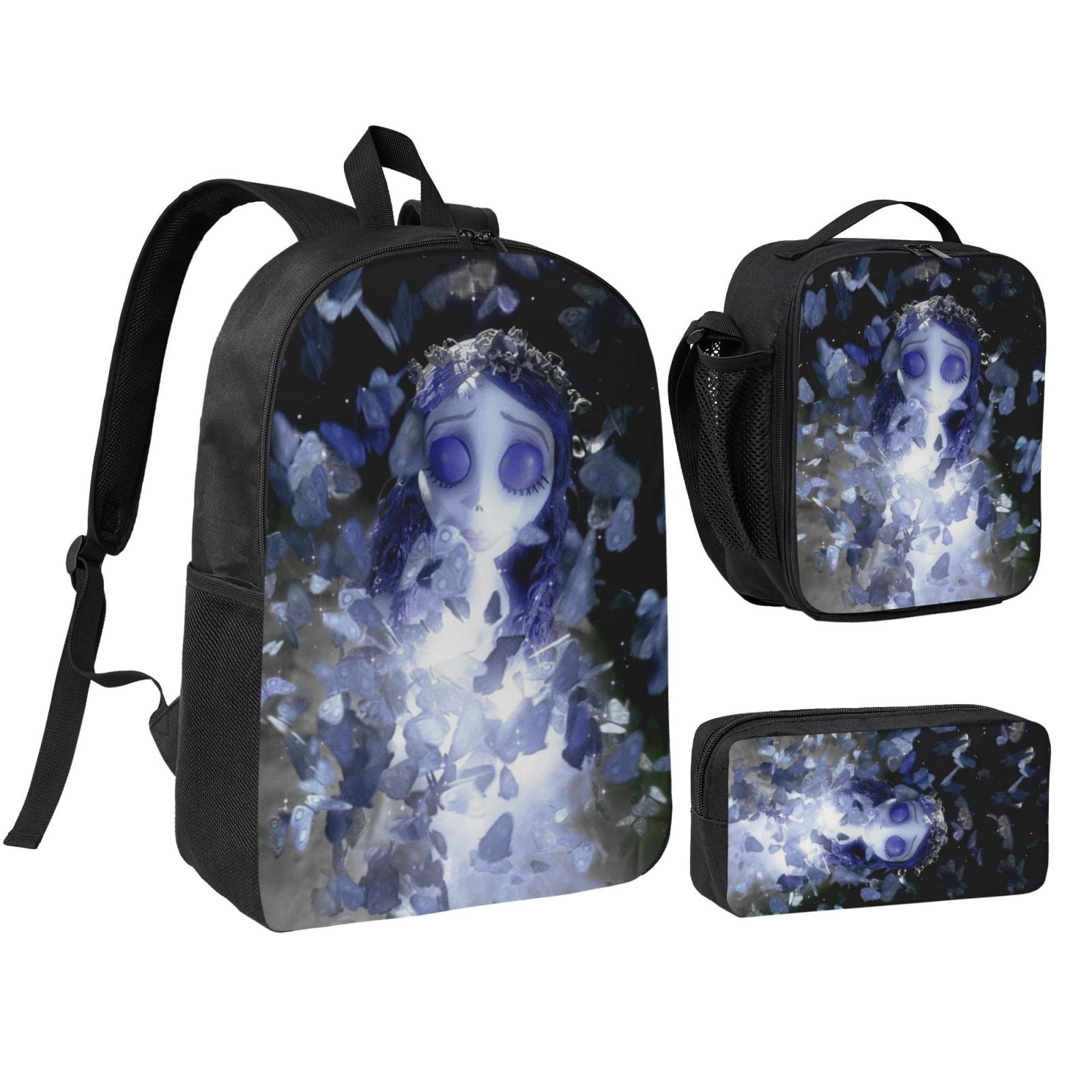 Corpse Bride Backpack Set 3pc , Backpack with Lunch Bag and Pen Bag for ...