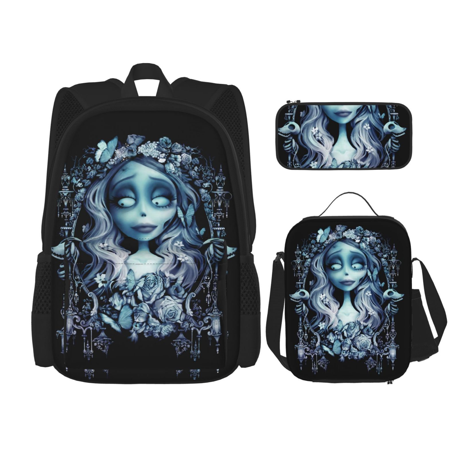 Corpse Bride Backpack Set Combination with Lunch Box Pencil Case Large ...