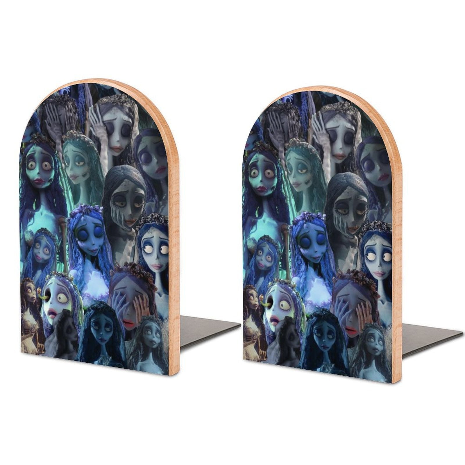 Corpse Bride Bookends Wood Book Divider Decorative Shelves Non-Skid ...