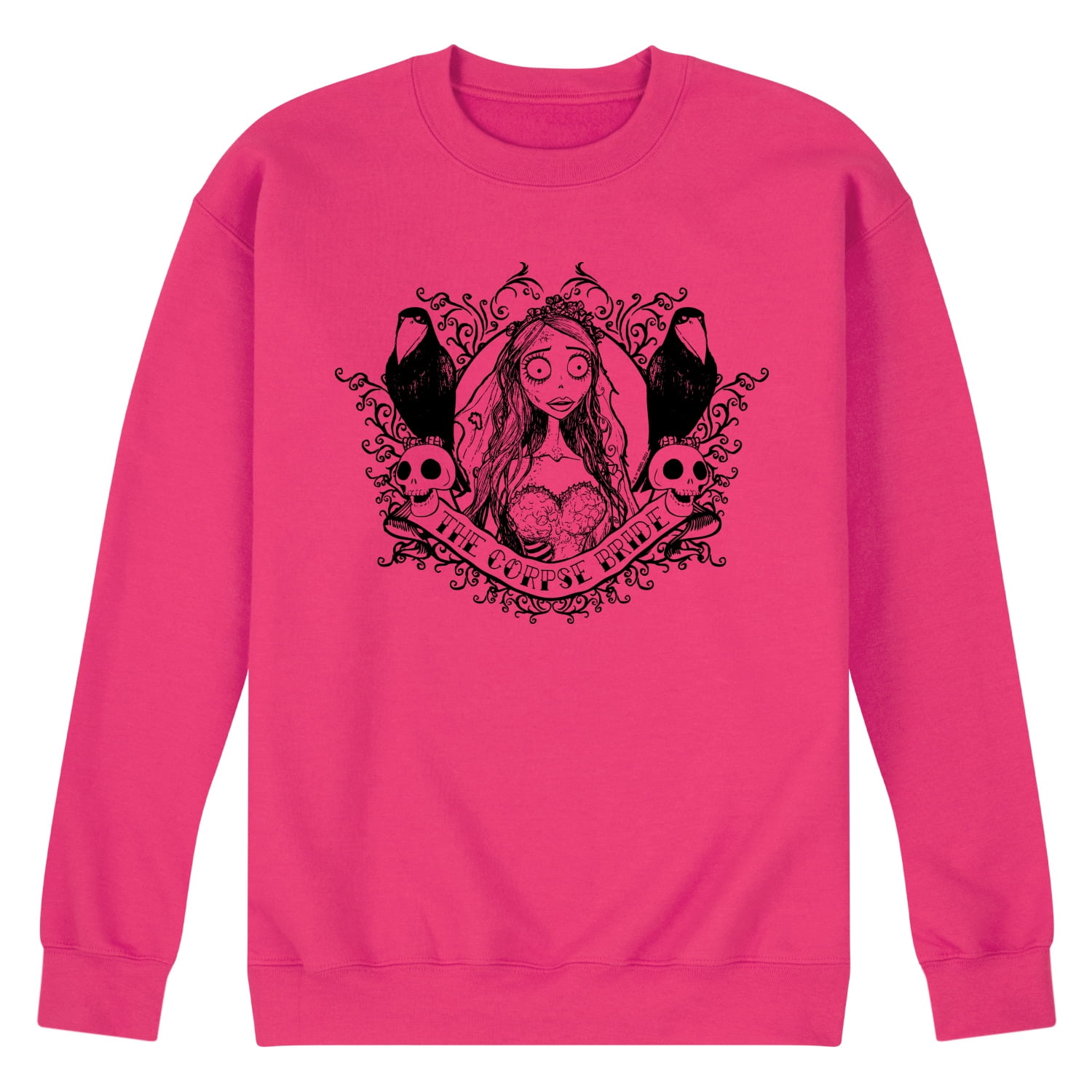 Corpse Bride - Bride Portrait with Crows & Skulls - Men's Crew Neck ...