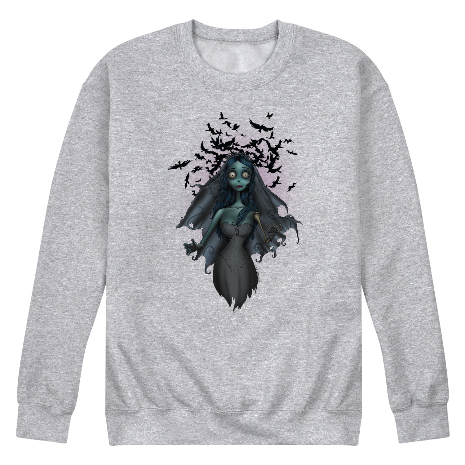 Corpse Bride - Crows Flying Over Zombie Bride - Men's Crew Neck Fleece ...