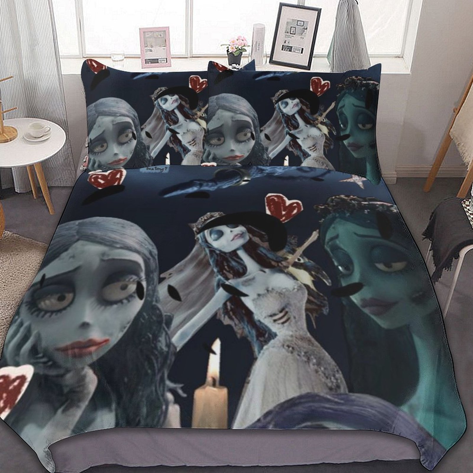 Corpse Bride Emily Victor 3 Piece Bedding Sets Decor Comforter Sets ...