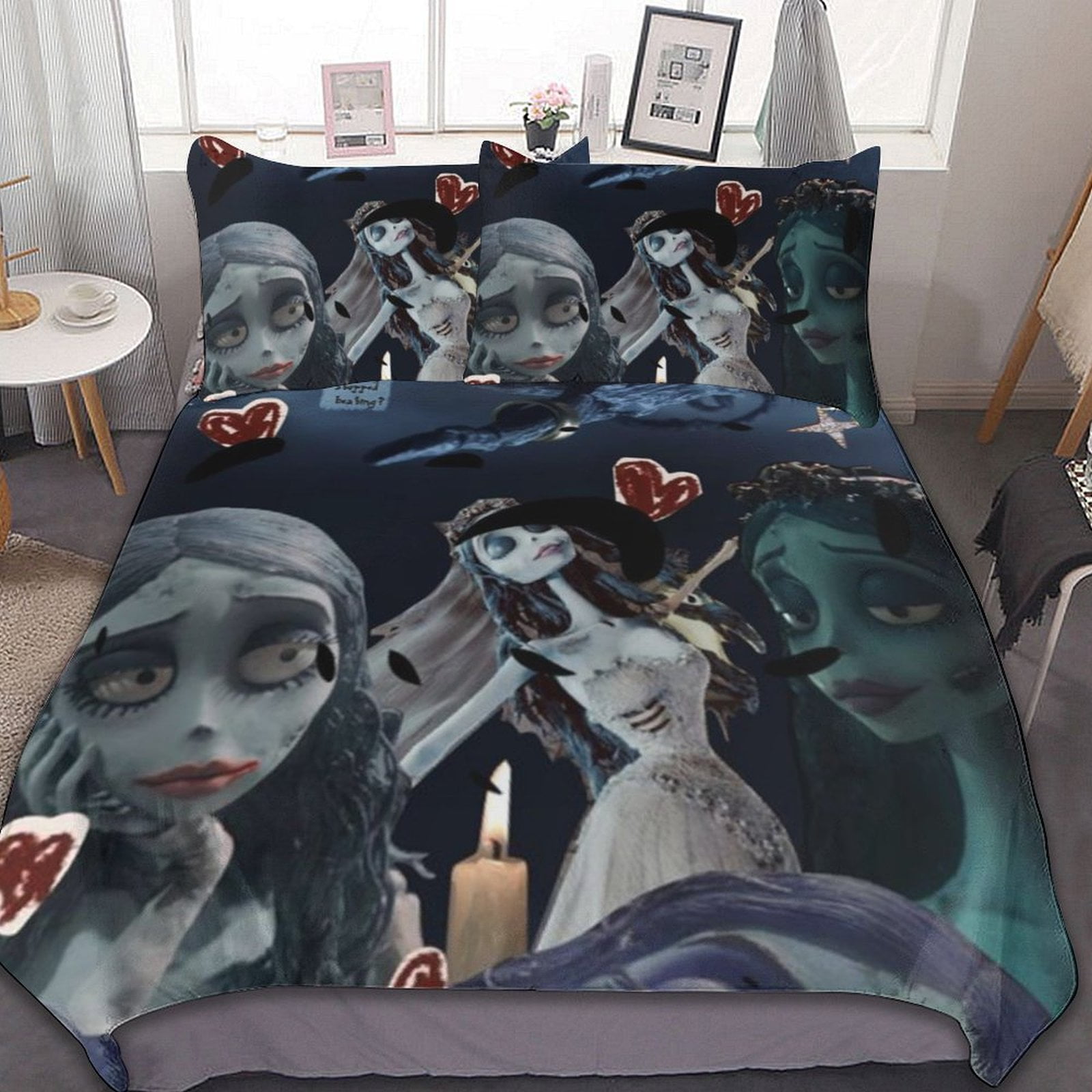 Corpse Bride Emily Victor 3 Piece Bedding Sets Decor Comforter Sets ...