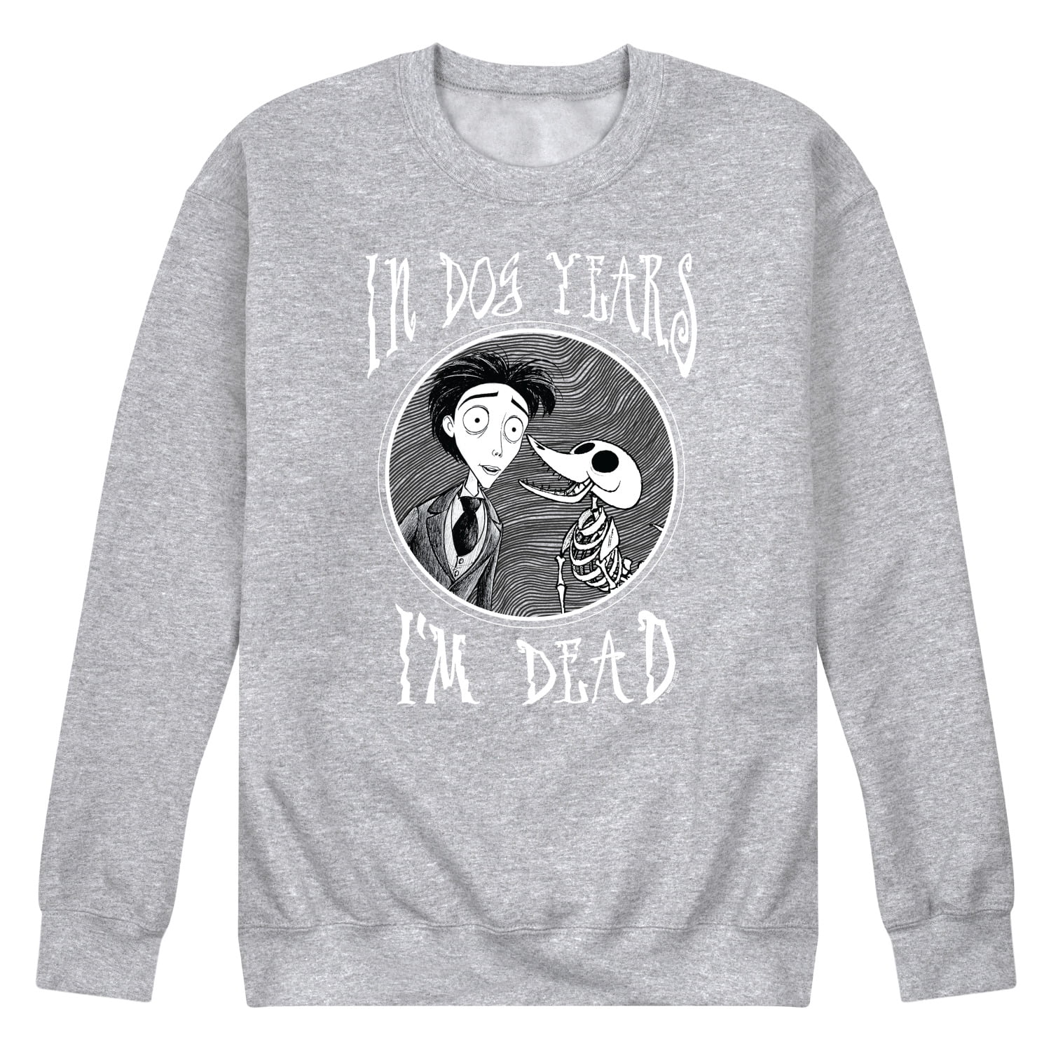 Corpse Bride - I'm Dead In Dog Years - Men's Crew Neck Fleece Pullover ...