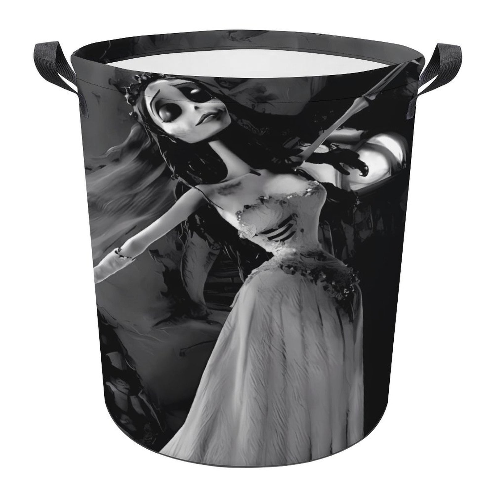 Corpse-Bride Laundry Hamper, Round Collapsible Hamper Laundry Basket ...