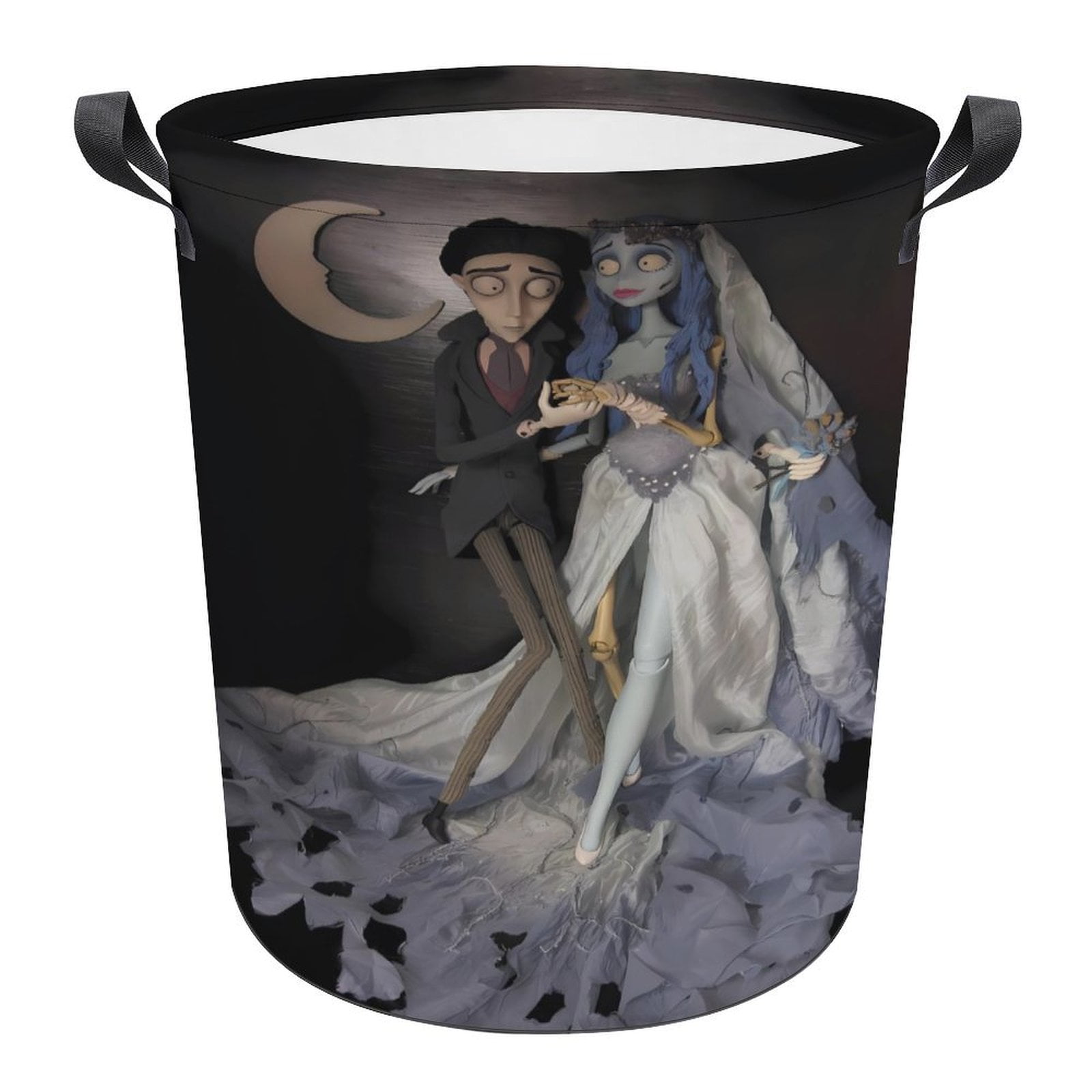 Corpse-Bride Laundry Hamper, Round Collapsible Hamper Laundry Basket ...