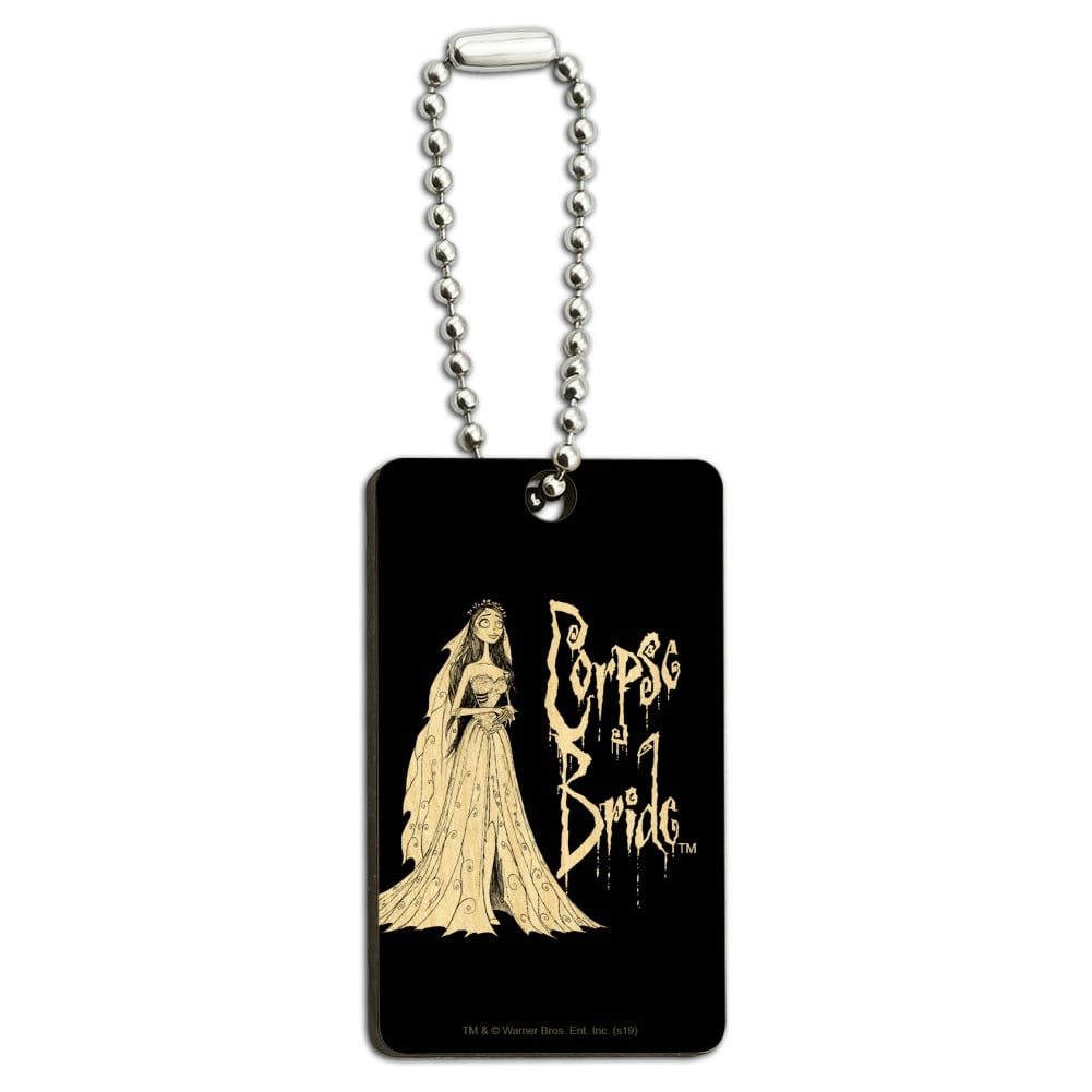 Corpse Bride Logo and Silhouette Wood Wooden Rectangle Keychain Key ...
