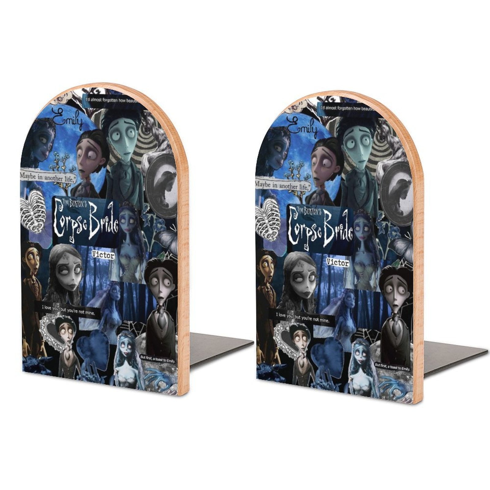 Corpse Bride Movie Bookends Wood Book Divider Decorative Shelves Non ...