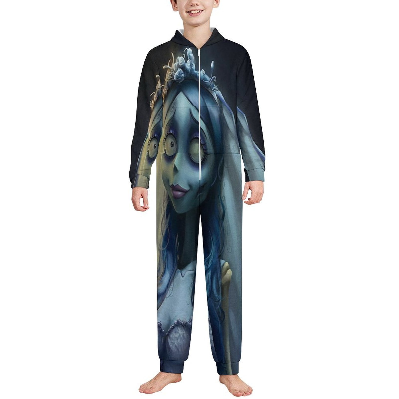 Corpse Bride One Piece Pajama Hooded Union Suit PJs Sleepwear - Walmart.com