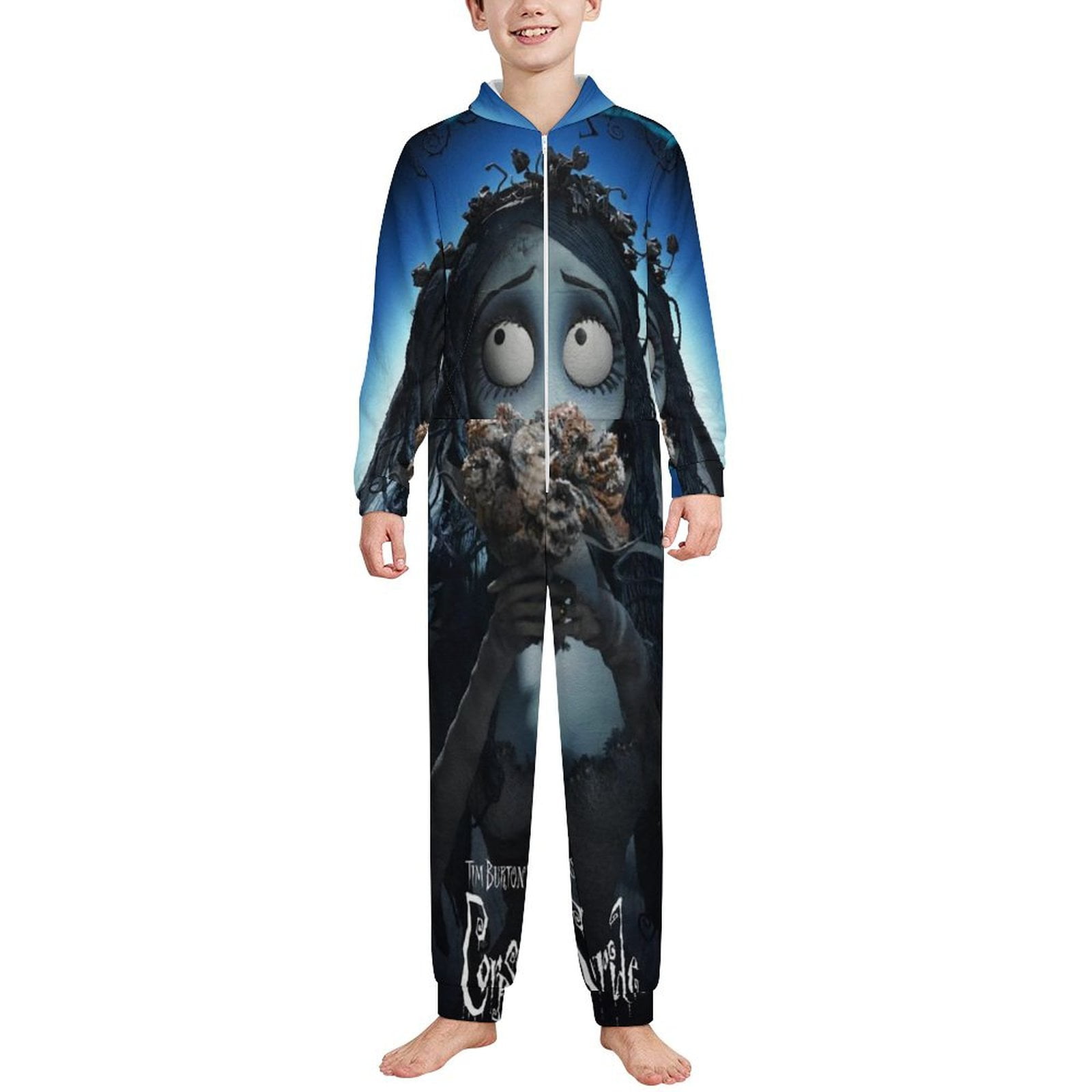 Corpse Bride One Piece Pajama Hooded Union Suit PJs Sleepwear - Walmart.com