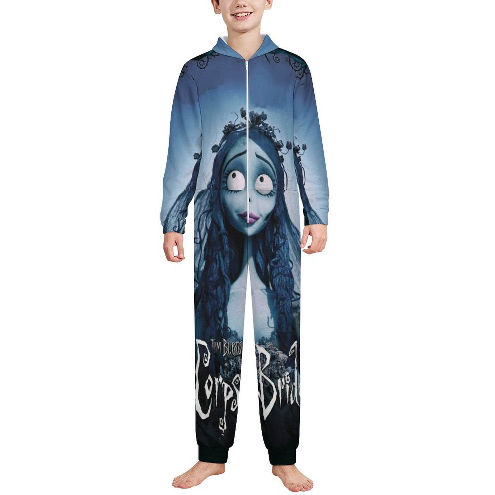 Corpse Bride One Piece Pajama Hooded Union Suit PJs Sleepwear - Walmart.com