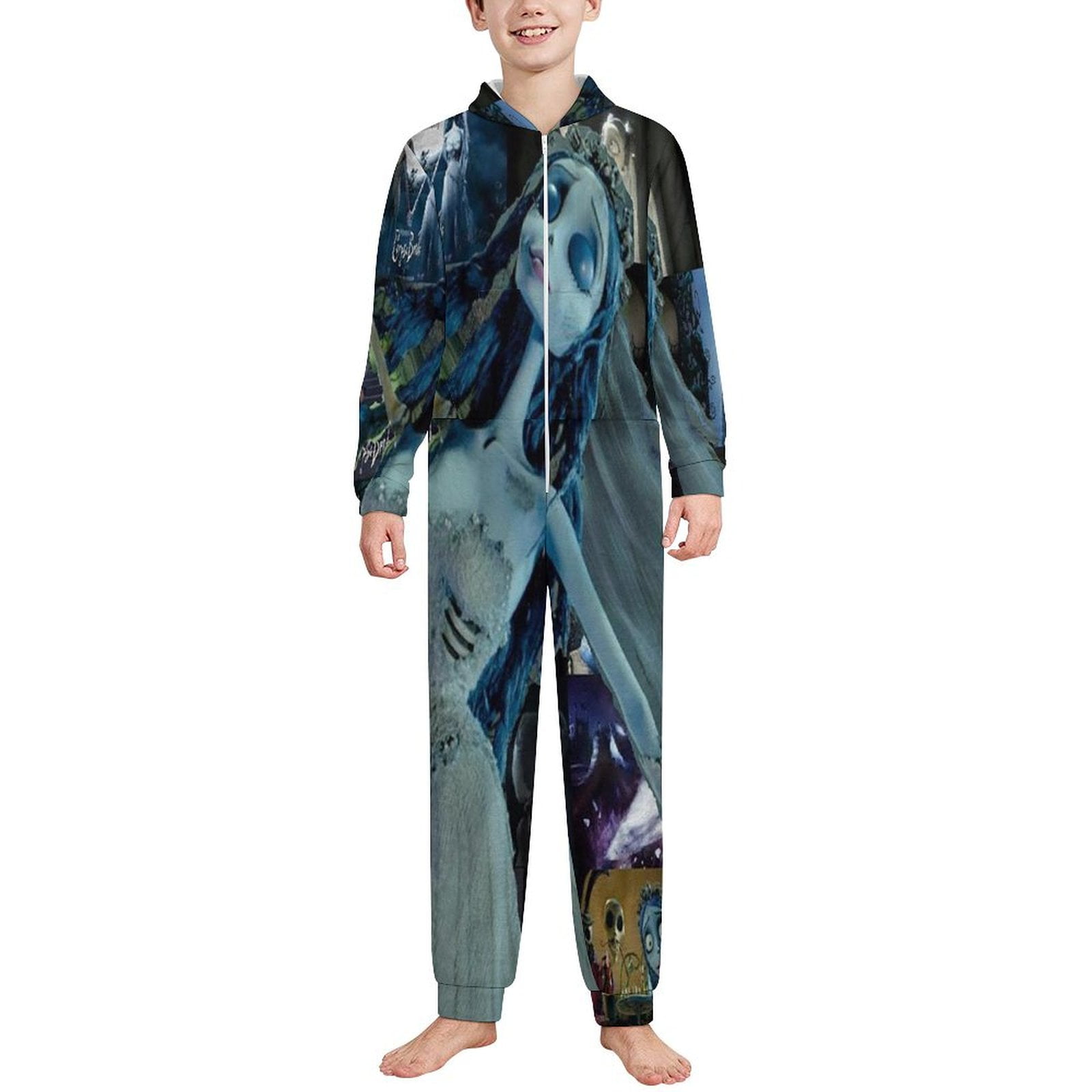 Corpse Bride One Piece Pajama Hooded Union Suit PJs Sleepwear - Walmart.com