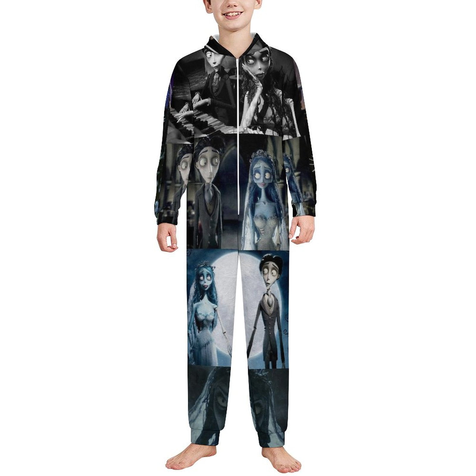 Corpse Bride One Piece Pajama Hooded Union Suit PJs Sleepwear - Walmart.com
