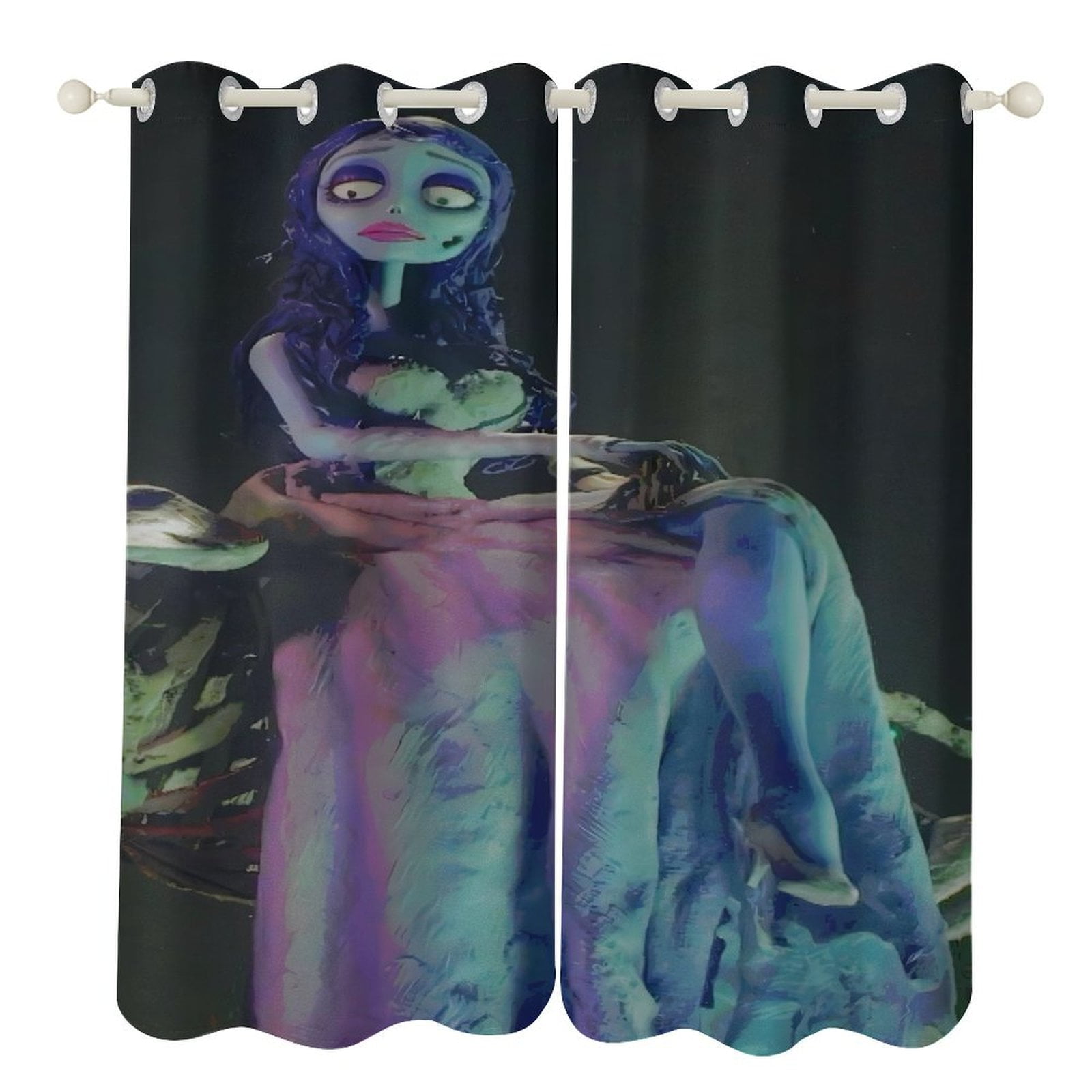 Corpse Bride Perforated Curtain Blackout Thermal Insulated Drapes ...
