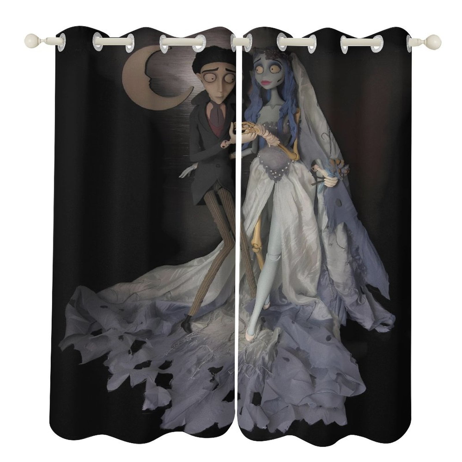 Corpse Bride Perforated Curtain Blackout Thermal Insulated Drapes ...