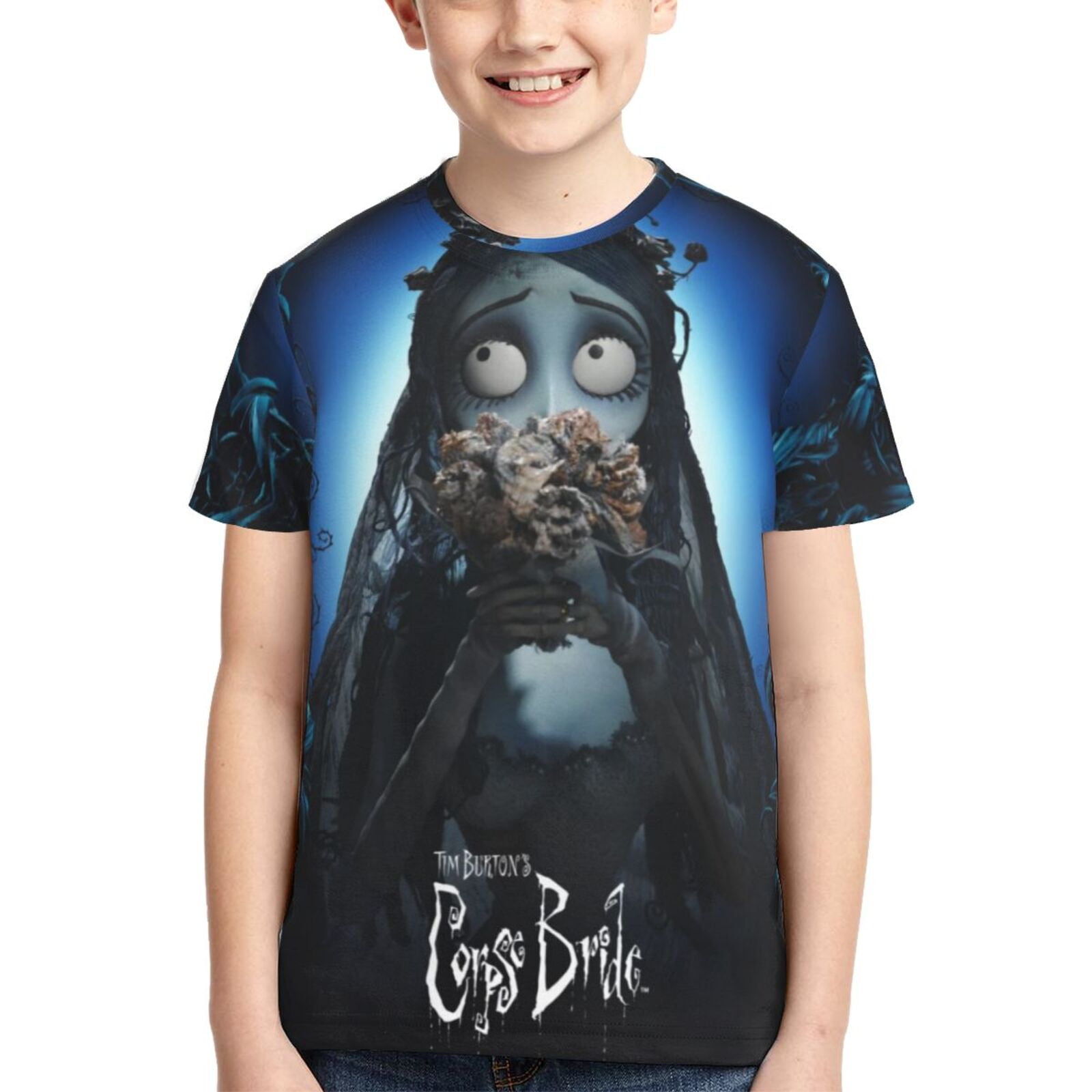 Corpse Bride T Shirts 3D Printed Short Sleeve Tee Shirt for Boys Girls ...