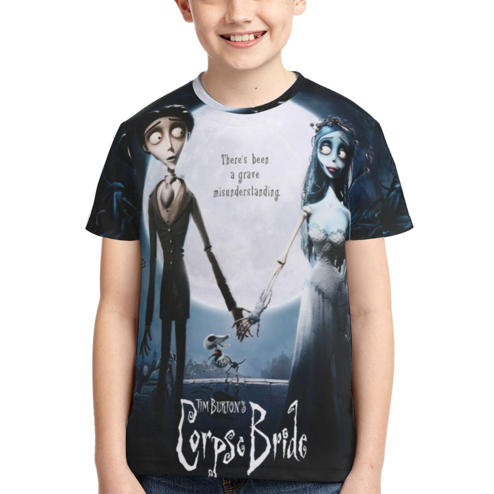 Corpse Bride T Shirts 3D Printed Short Sleeve Tee Shirt for Boys Girls ...