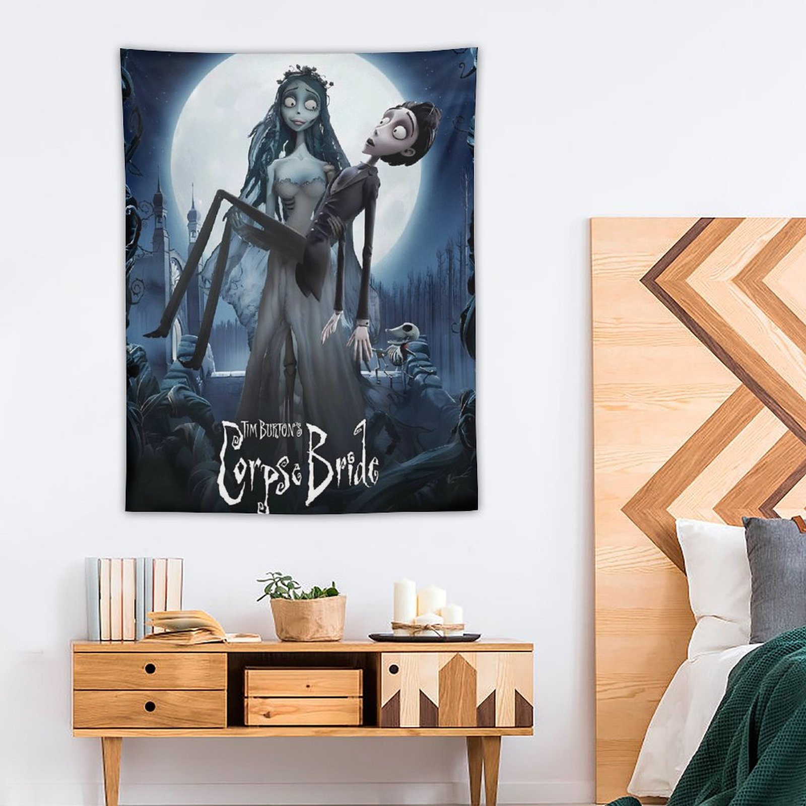 Corpse Bride Tapestry Bedroom Indie Vertical Tapestry Wall Hanging for ...