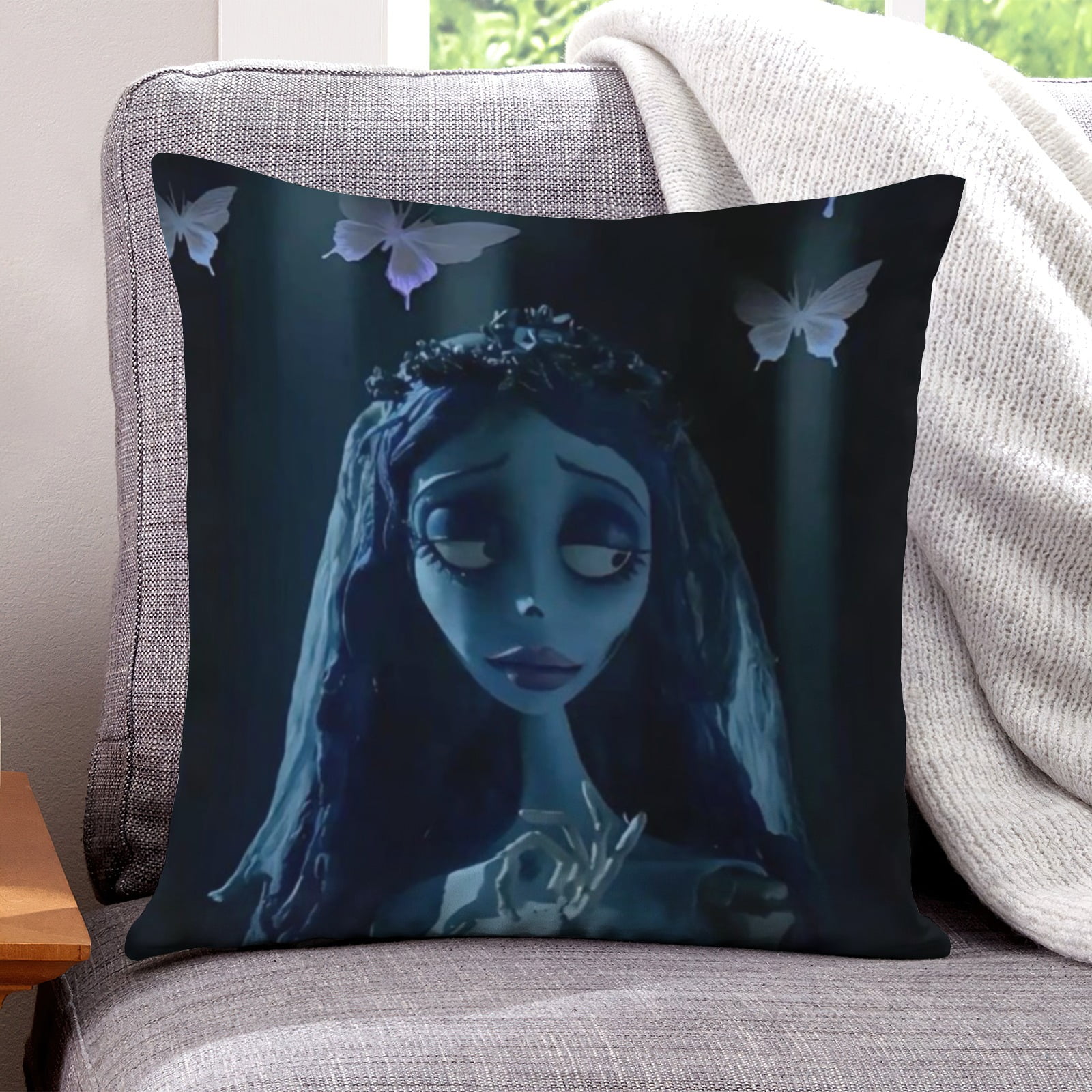 Corpse Bride Throw Pillow Covers** Satin-Finish Silk Pillowcases – Spa ...