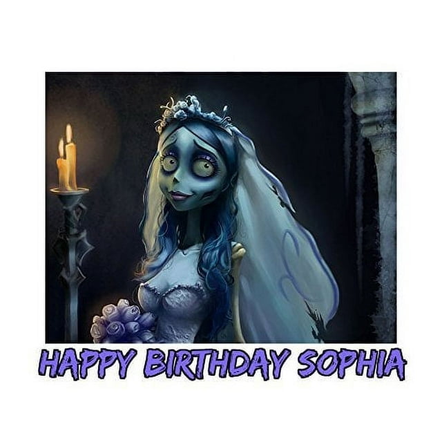 Corpse Bride Tim Burton Gothic Birthday Edible Image Cake Topper For ...