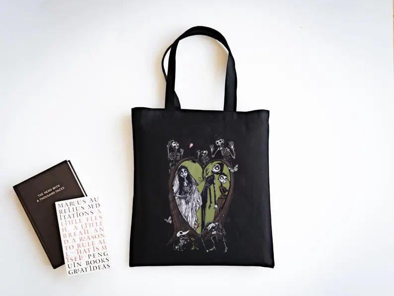 Corpse Bride Tote Bag Tree Heart Graphic for Gothic Movie Fans, a gift ...