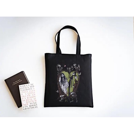 Corpse Bride Tote Bag Tree Heart Graphic for Gothic Movie Fans, a gift ...