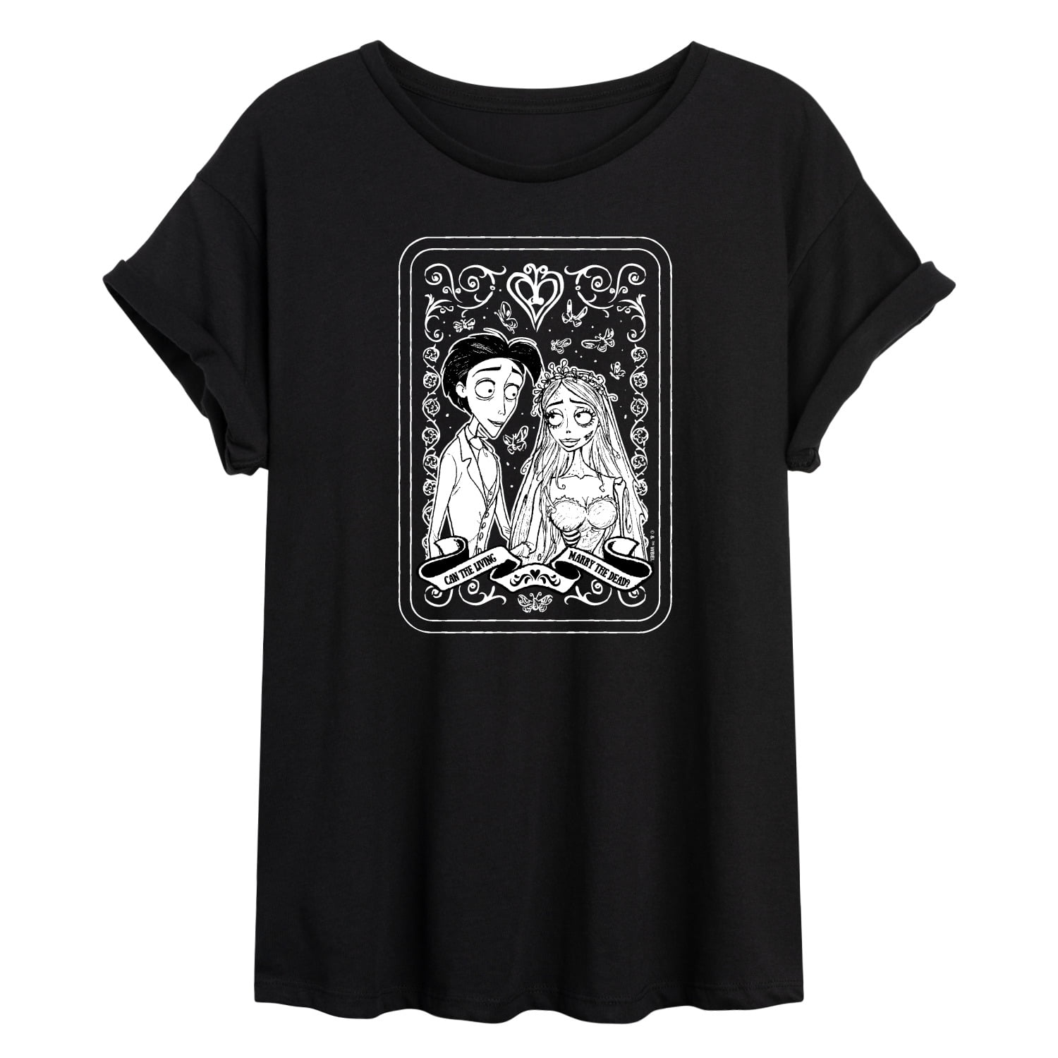 Corpse Bride - Victor And Emily - Women's Oversized Graphic T-Shirt - Walmart.com