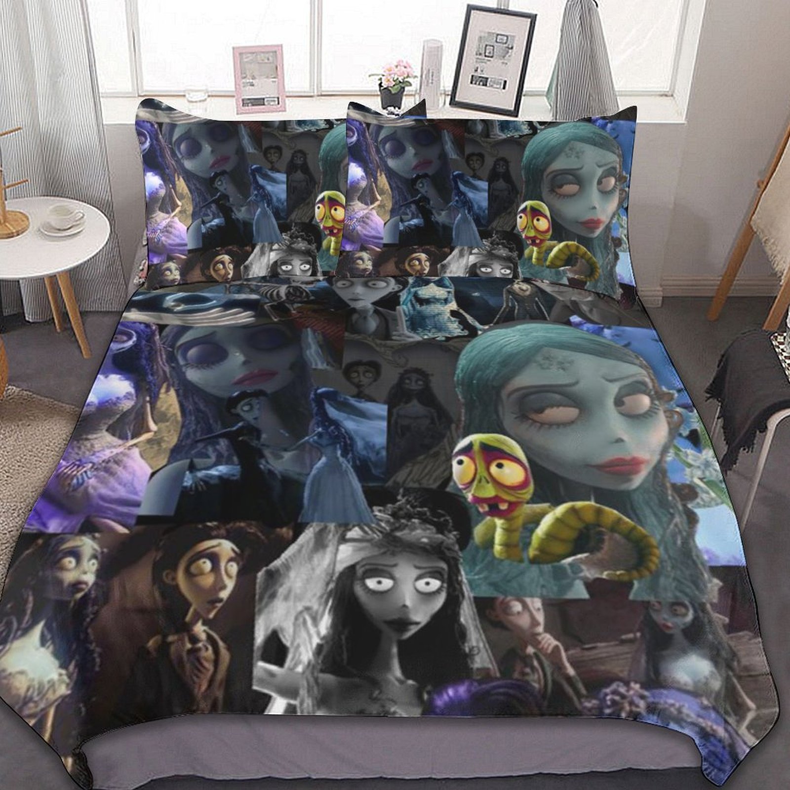 Corpse Bride Victor Emily 3 Piece Bedding Sets Decor Comforter Sets ...