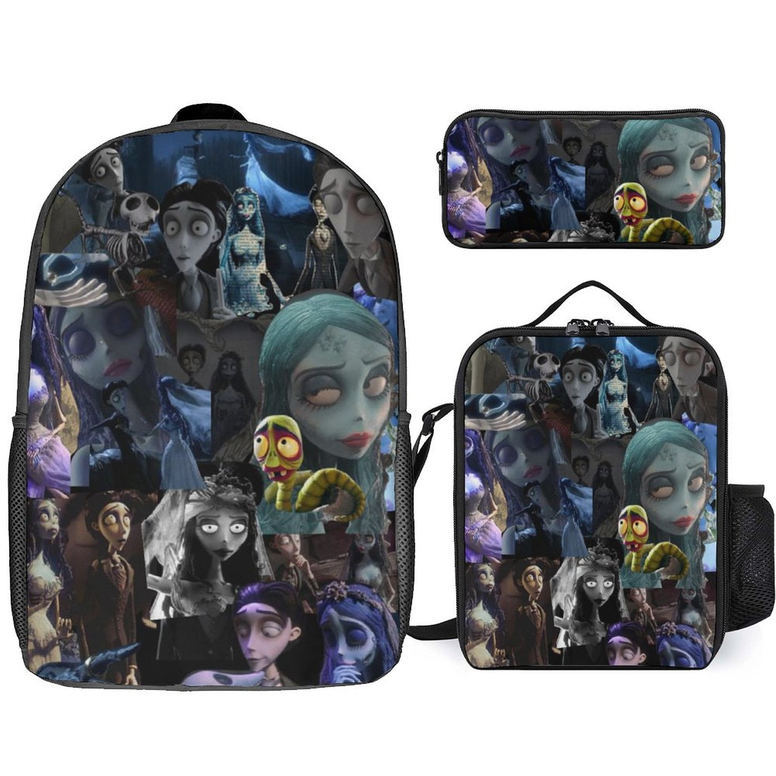 Corpse Bride Victor Emily Laptop Backpack With Pencil Case Lunch Bag 3 ...