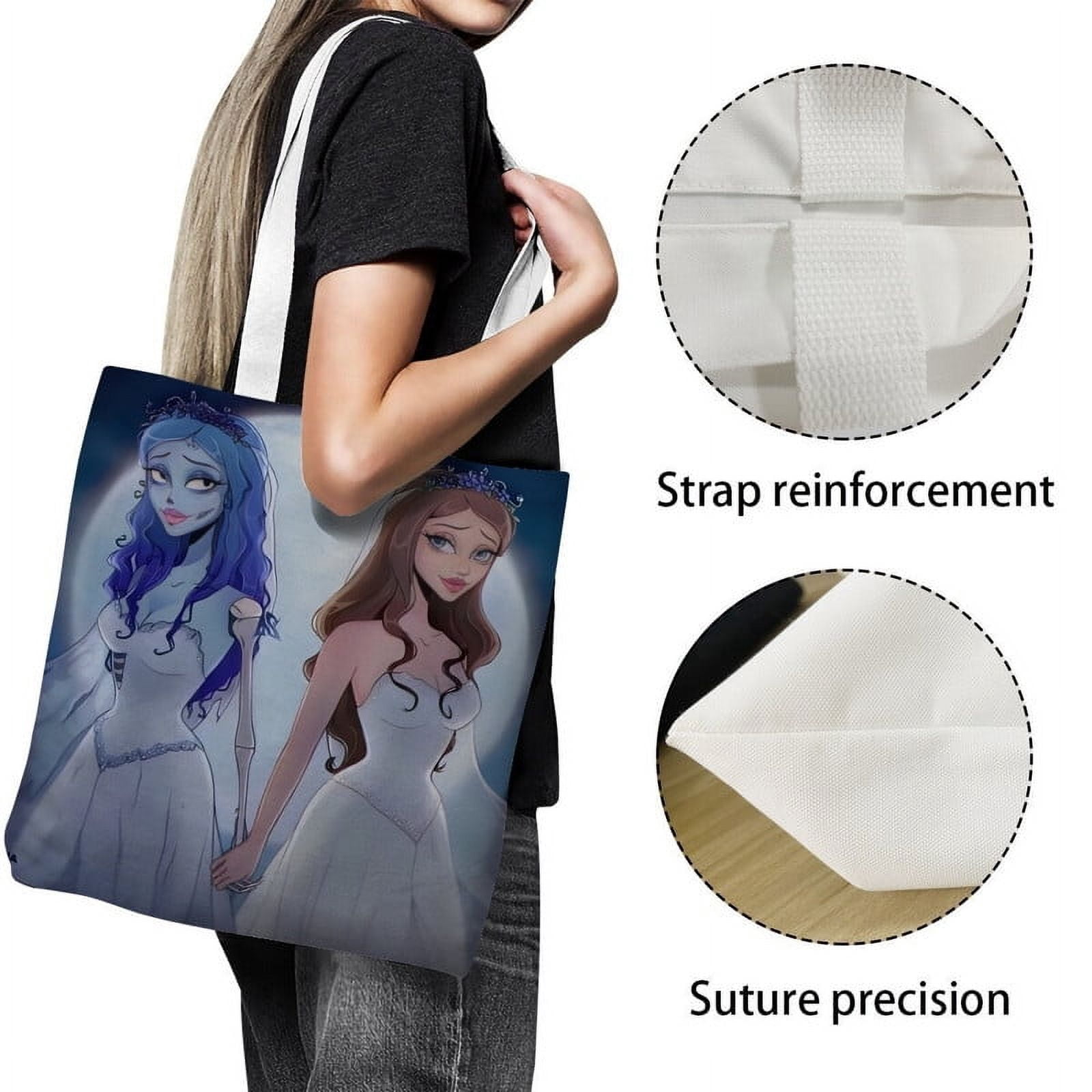 Corpse Bride canvas Tote Bag for Women Aesthetic Cute Cat Shopping ...