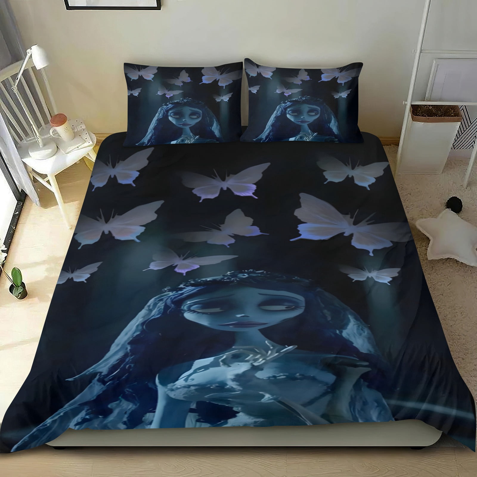 Corpse Bride themed sheet set, three-piece, plush，standout design ...