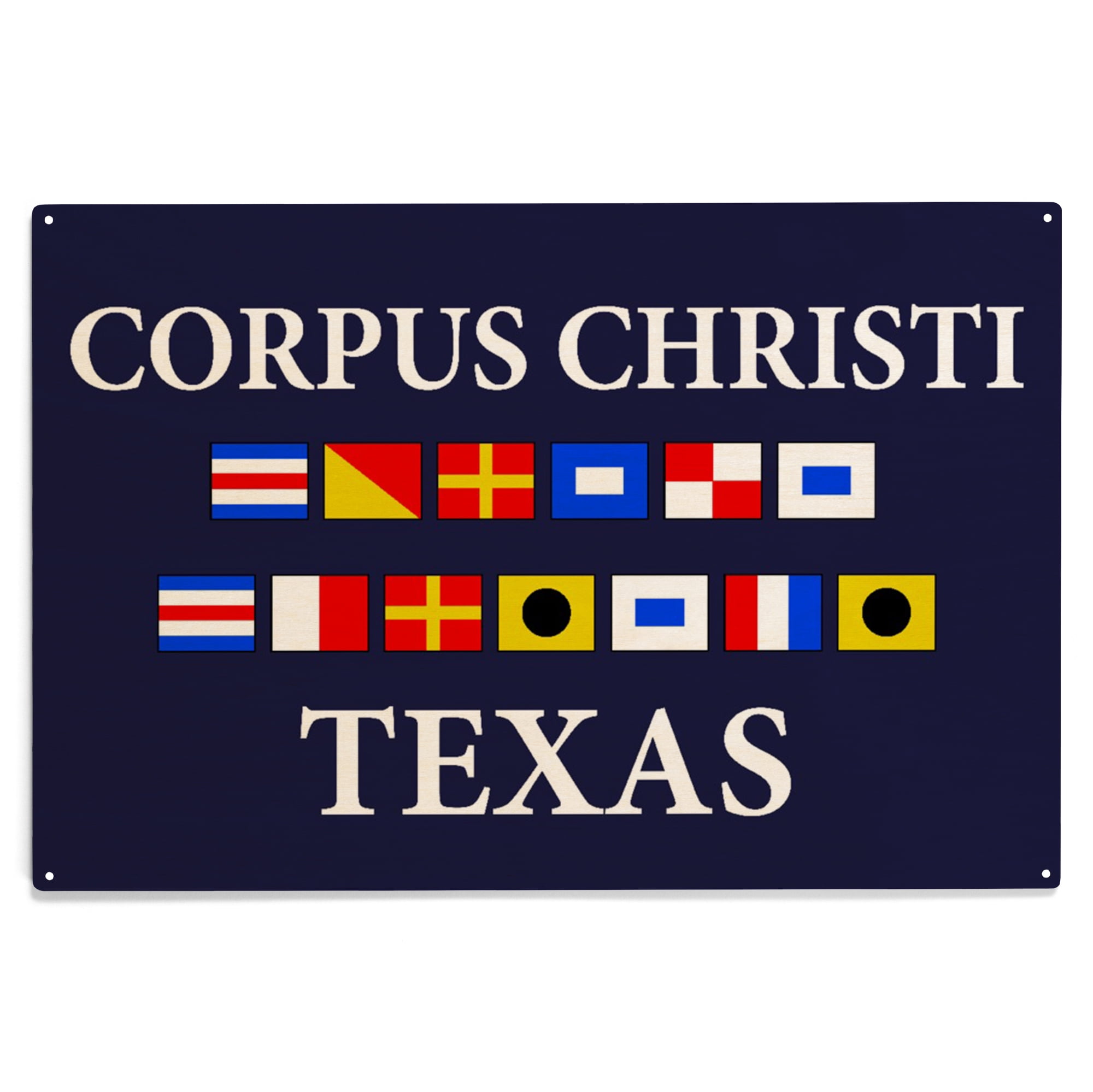 Corpus Christi, Texas, Nautical Flag Birch Wood Wall Sign (10x15 Rustic ...