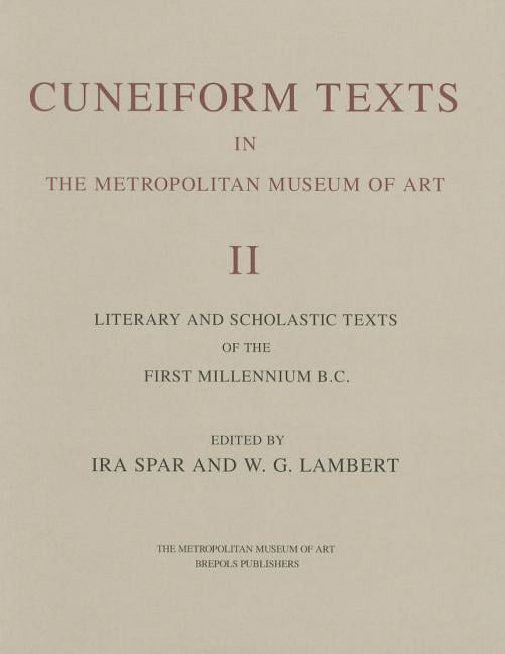 Corpus of Cuneiform Texts in the Metropolitan Museum of Art II ...