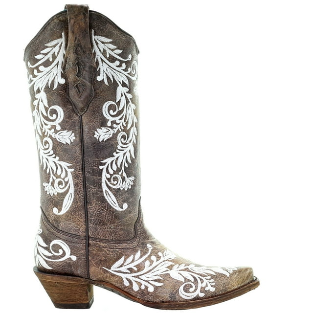 Corral Boots Womens Glow In The Dark Embroidered Snip Toe Cowboy Mid ...