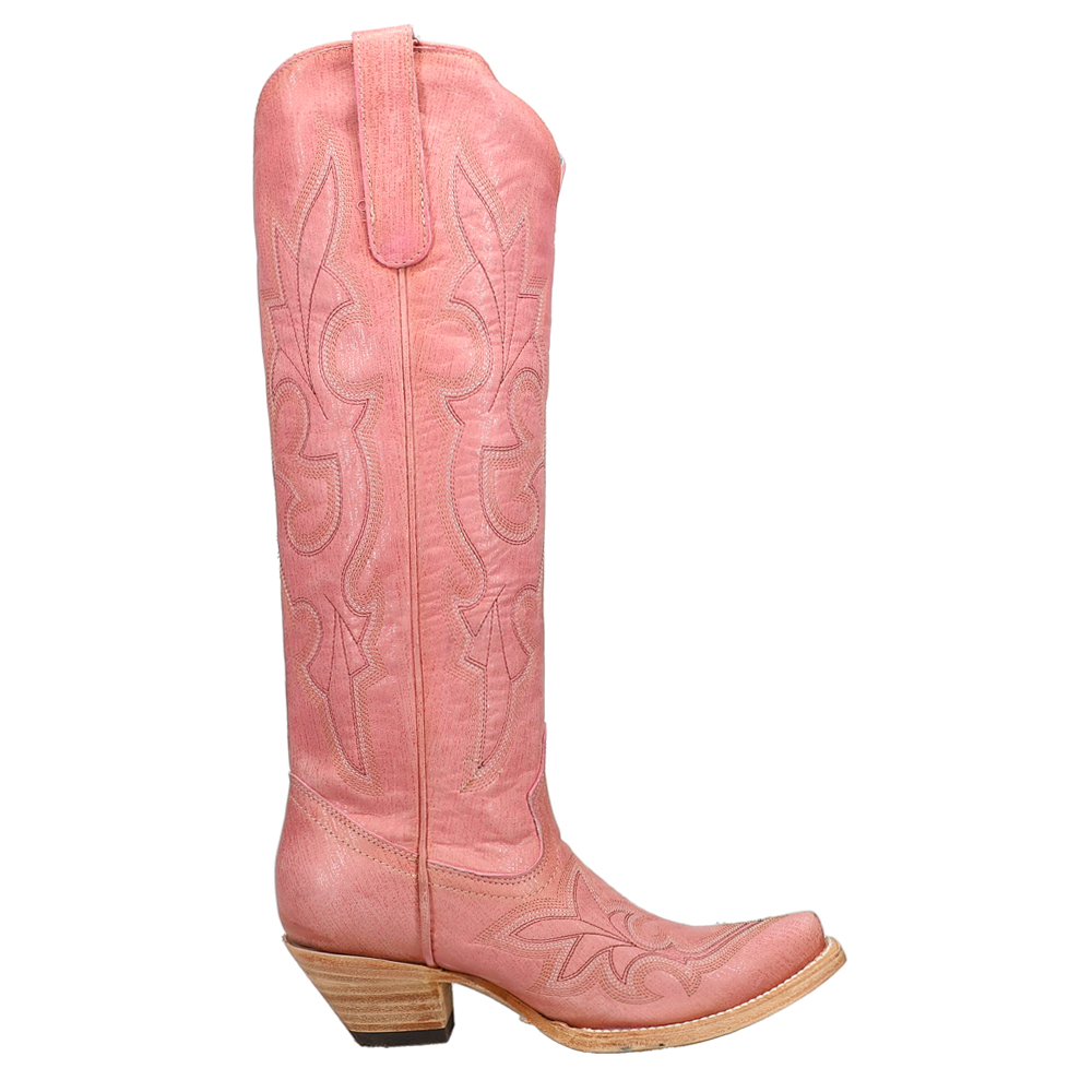 Corral Boots Womens Leather Tooled-Inlay Tall Snip Toe Casual Boots ...