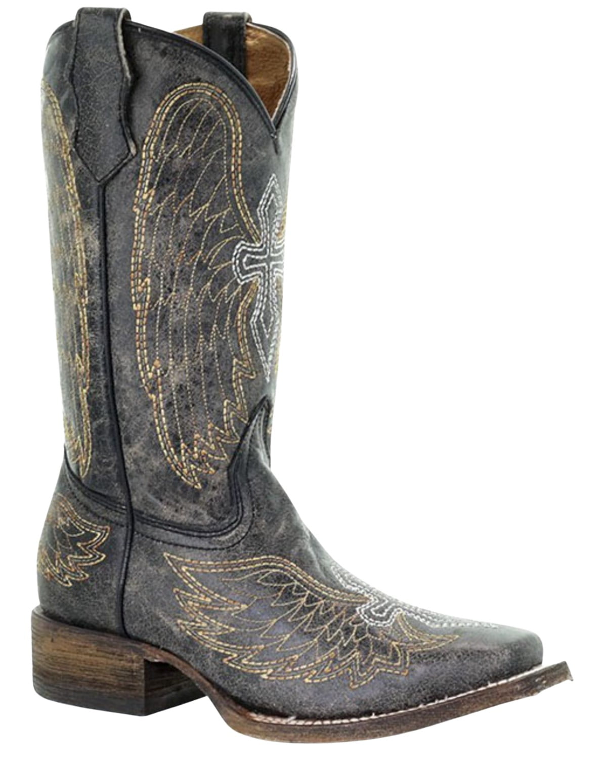 Corral Girls' Goldie Winged Western Boot Square Toe - A1032 4 D - Walmart.com