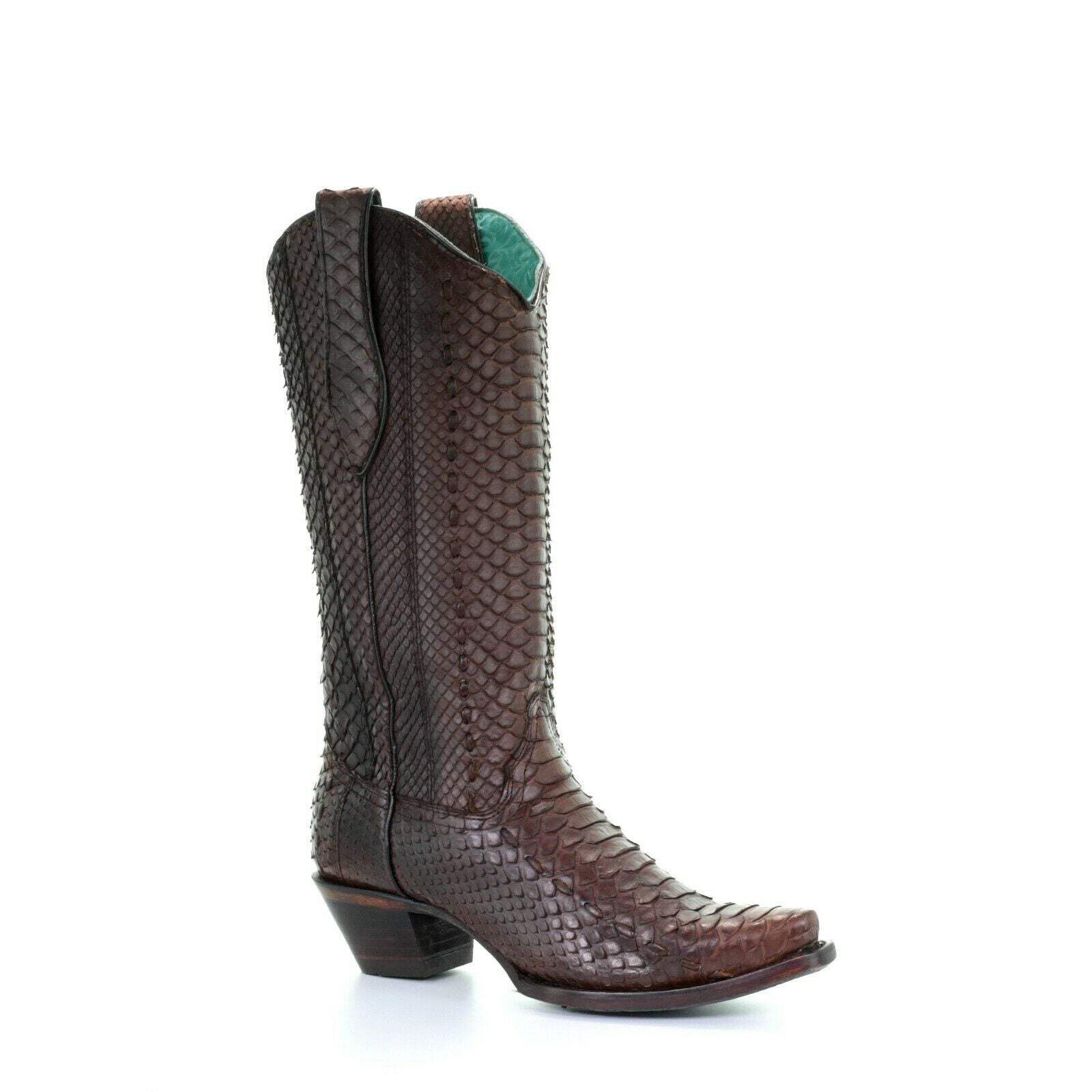 Corral Ladies Brown Full Python Woven Snip Toe Boots A3658 - Walmart.com