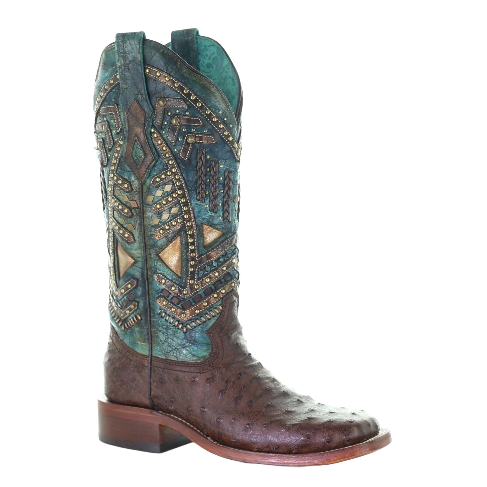 Corral Women's Exotic Full Quill Ostrich Western Boot Broad Square Toe ...