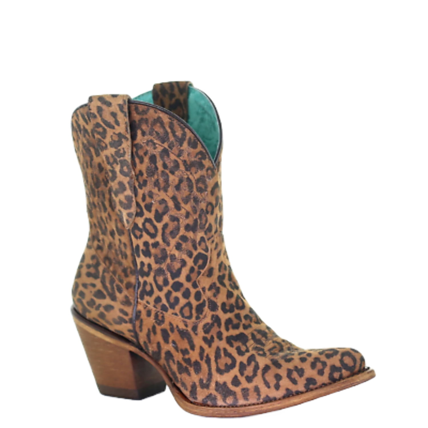 Corral Ladies Leopard Print Embroidery Ankle Boots E1650 - Walmart.com