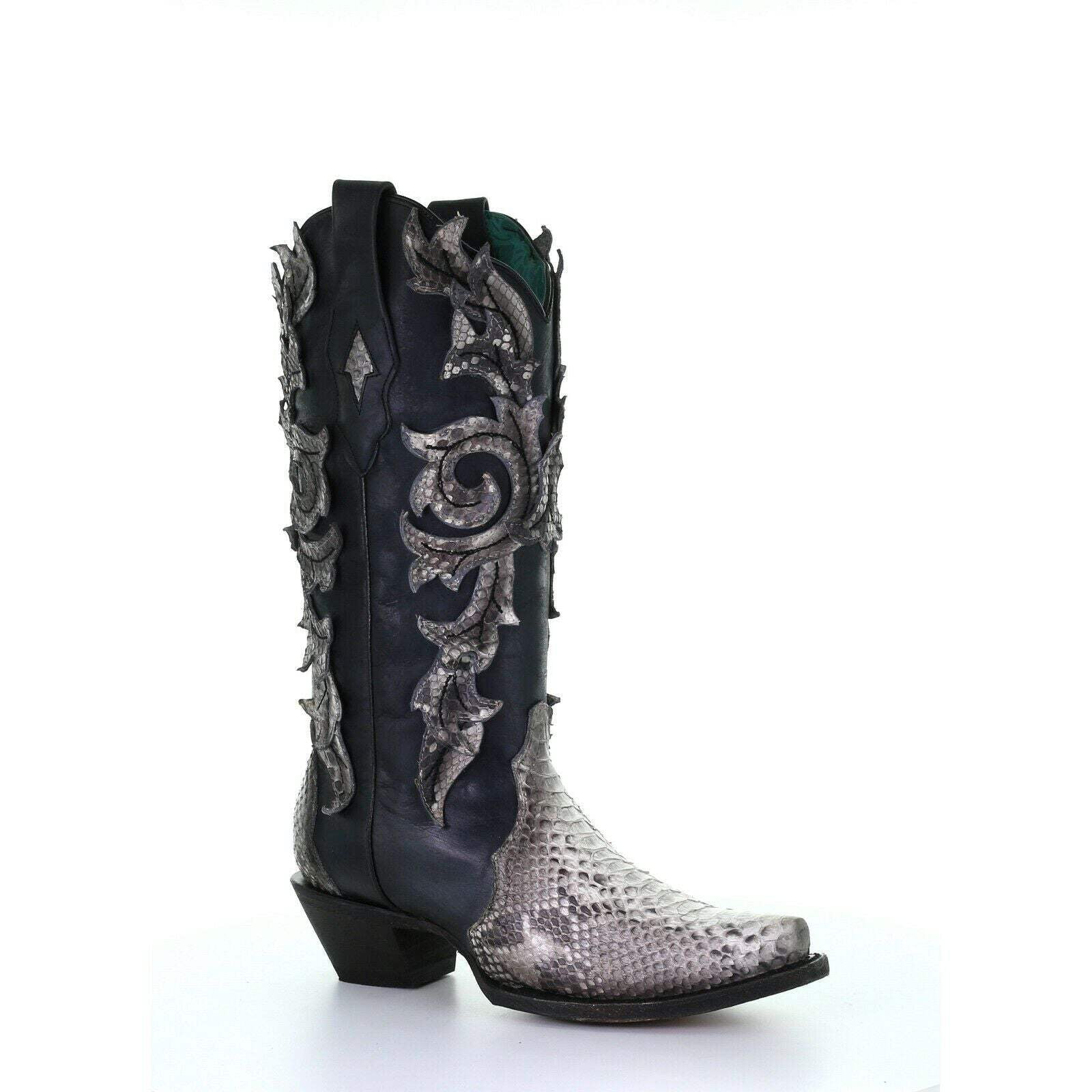 Corral Ladies Natural Python Overlay Triad Snip Toe Boots A3867 - Walmart.com
