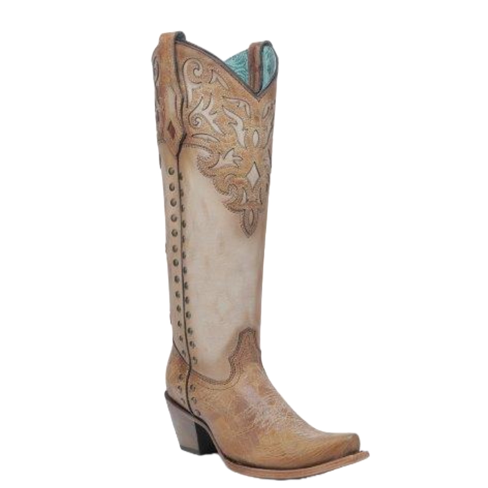 Corral Ladies Overlay Honey Bone Tall Western Boots C4218 - Walmart.com