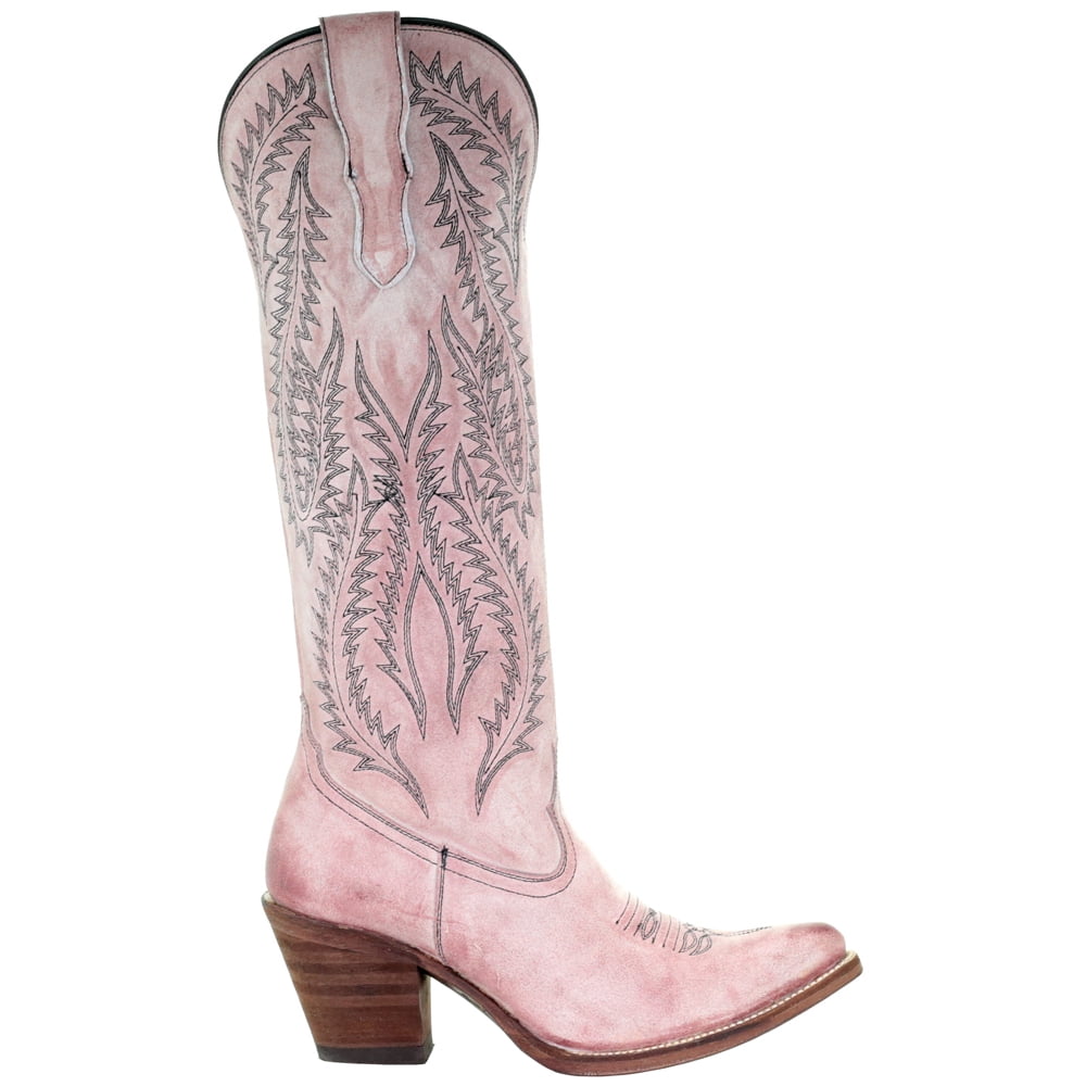 Corral Boots Womens Embroidered Round Toe Cowboy Tall Boots - Walmart.com