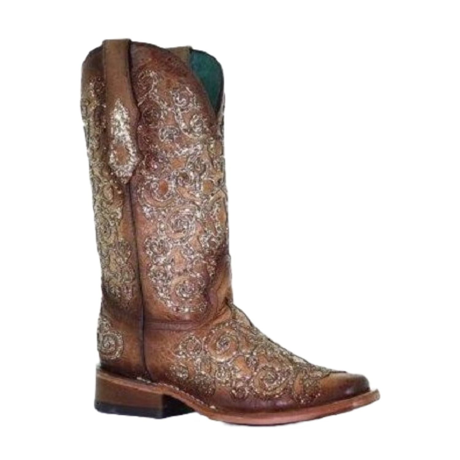 Corral Ladies Saddle Overlay Embroidery Square Toe Boots C3772 ...