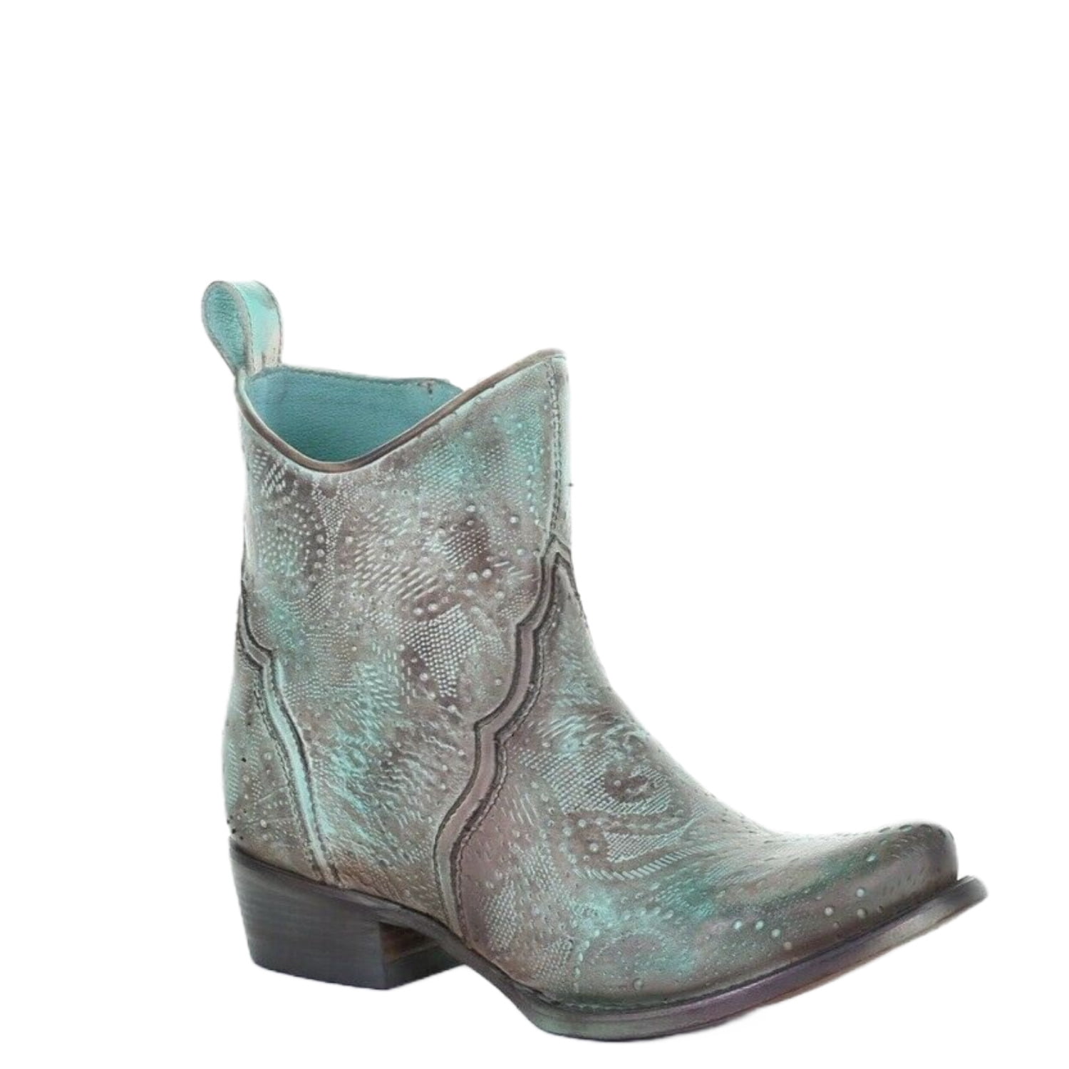 Corral Ladies Turquoise Cutout Hand Painted Ankle Boots C3493 - Walmart.com