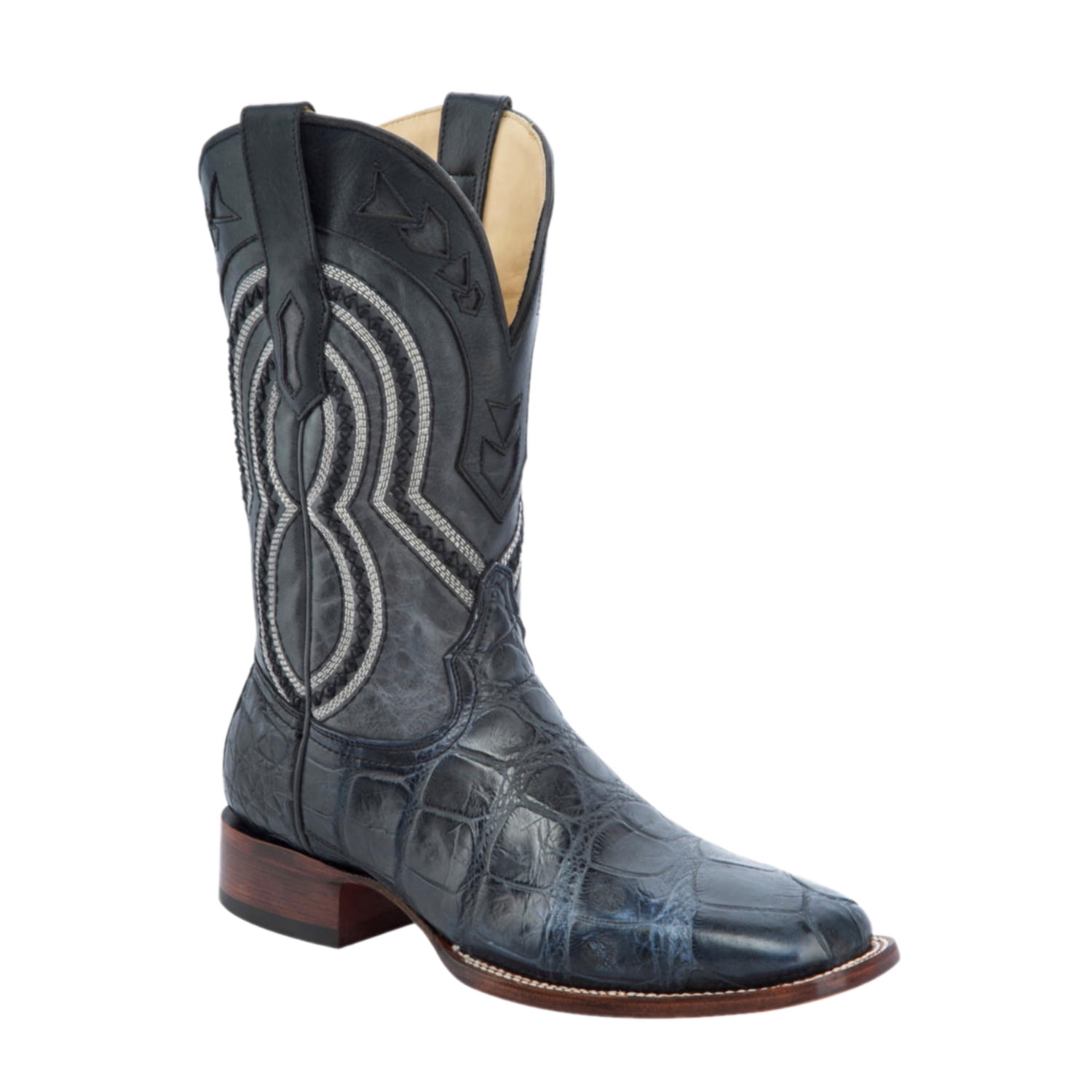 Corral Men's Black And Grey Alligator Square Toe Boot A3084 - Walmart.com