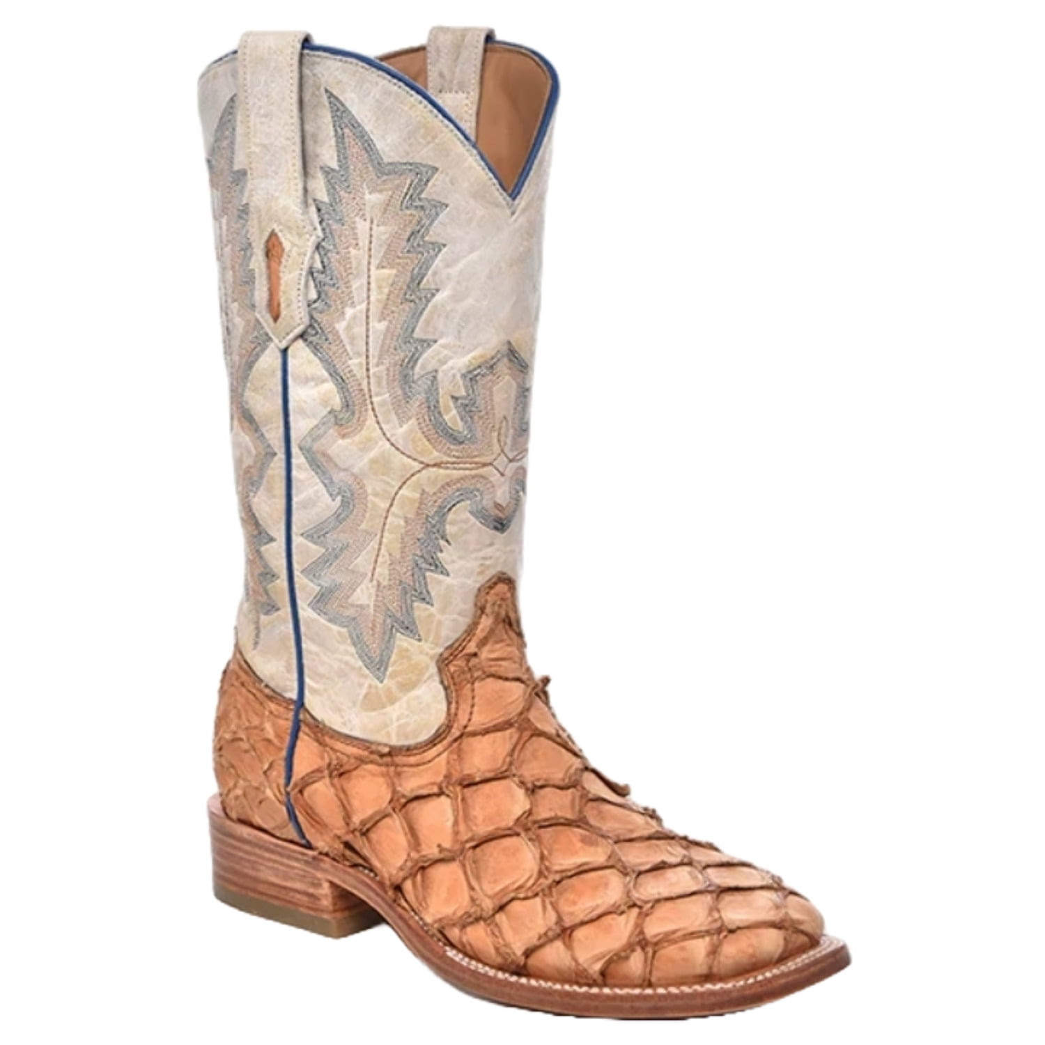 Corral Men's Cognac White Fish Pirarucu Cowboy Western Boots A4050 ...