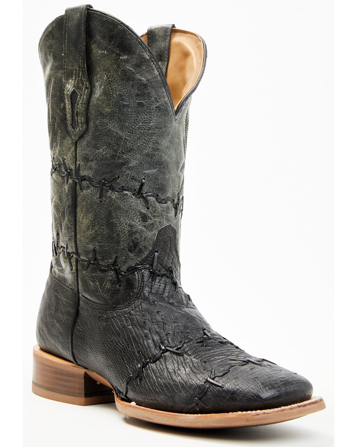 Corral Men's Exotic Ostrich Barbed Wire Western Boot Broad Square Toe ...