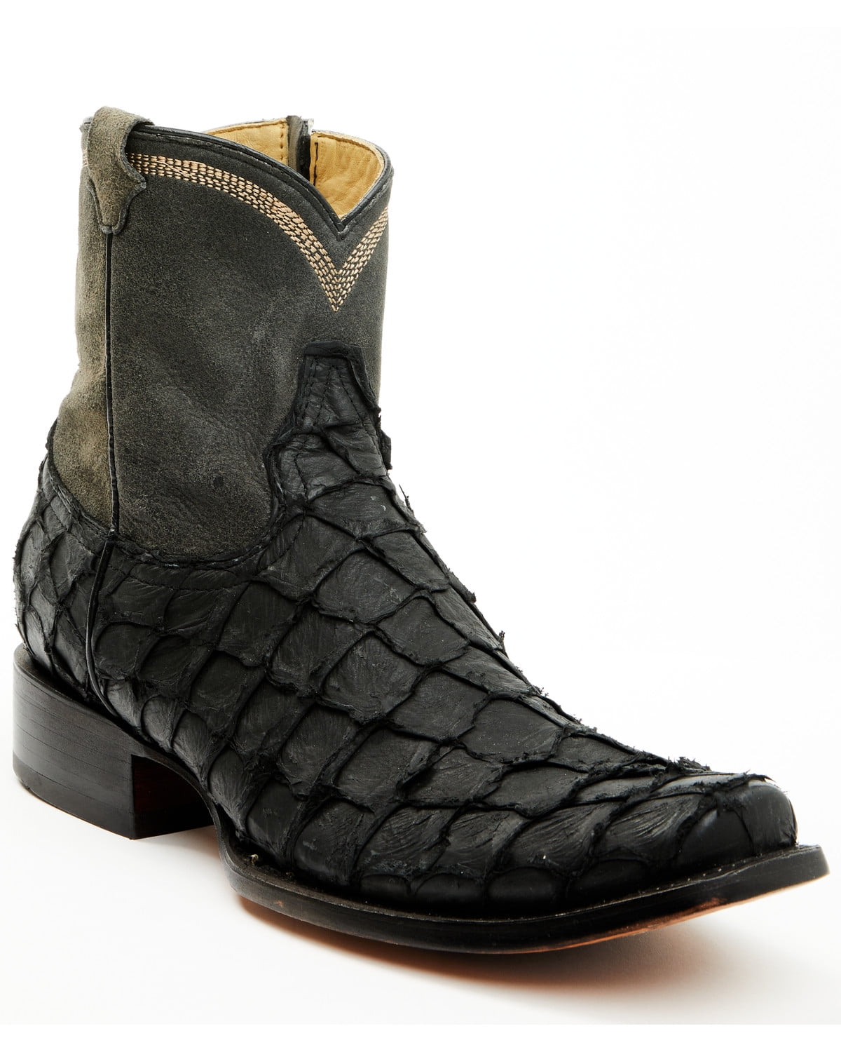 Corral Men's Exotic Pirarucu Western Ankle Boot Square Toe Black 10 D(M) US - Walmart.com
